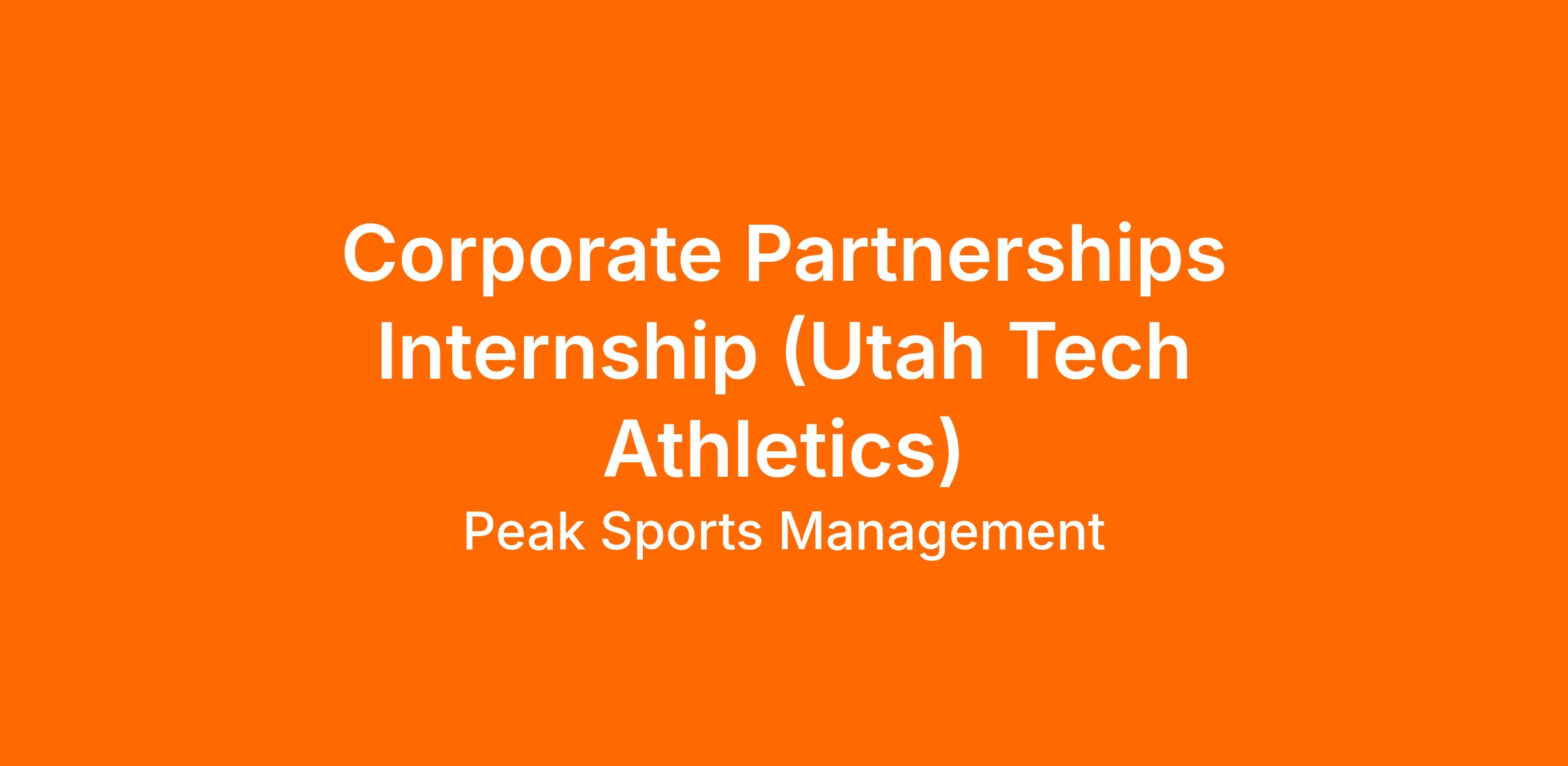 Corporate Partnerships Internship (Utah | Stadium Scene Jobs Board